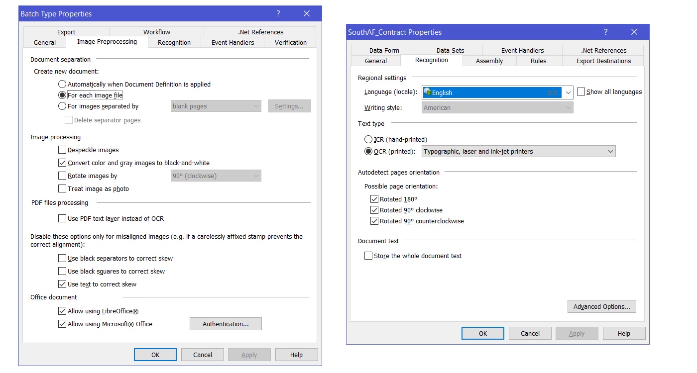 FlexiLayout and project setup: detection of PDF SampleContract, document definition has 40 ...