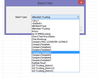 Batch filter displaying all the batch types – Help Center
